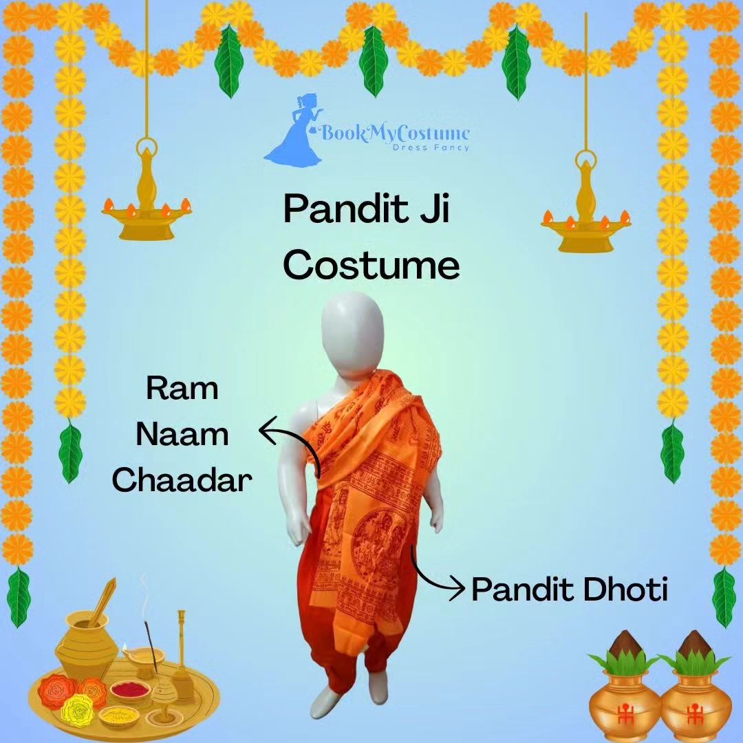 Buy or Rent Pandit Ji Hindu Monk Fancy Dress Costume Online in India ...