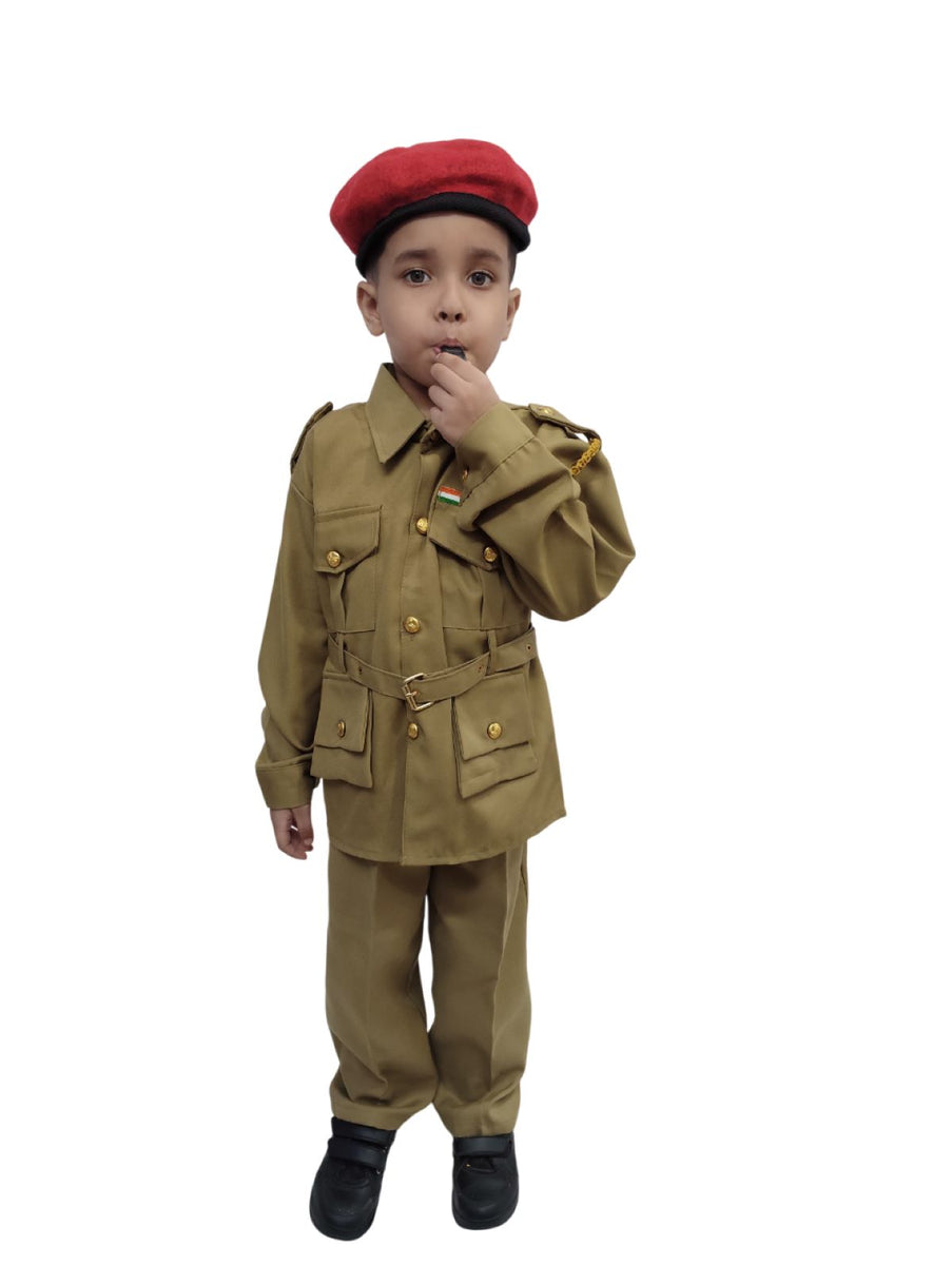 Security Guard Foreign Police Khaki Kids & Adult Fancy Dress Costume ...