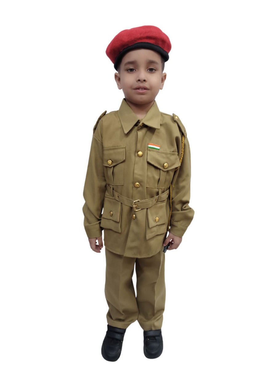 Security Guard Foreign Police Khaki Kids & Adult Fancy Dress Costume ...