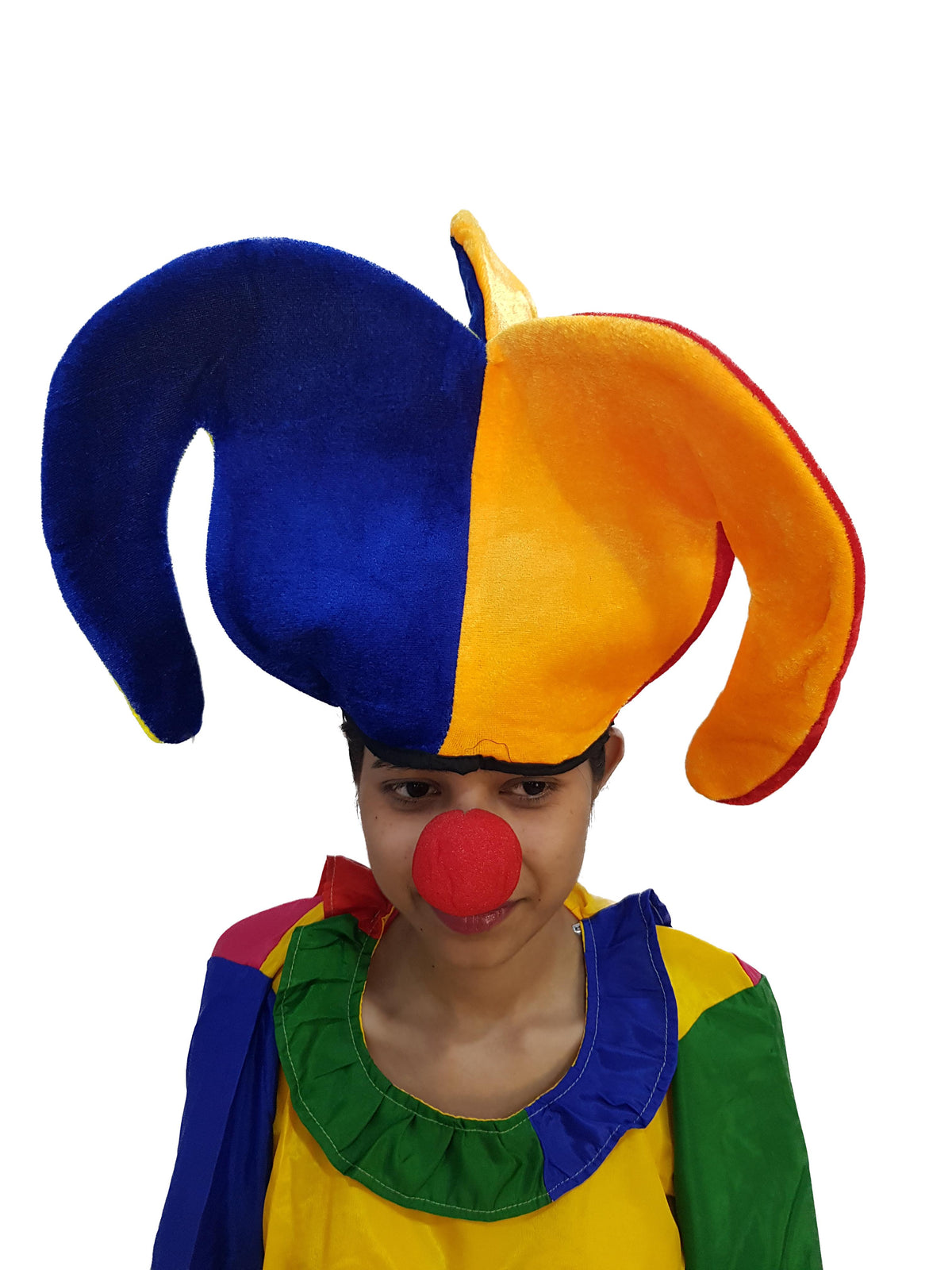 Rainbow Jester Clown Joker Hat For Adults Fancy Dress Costume Accessor