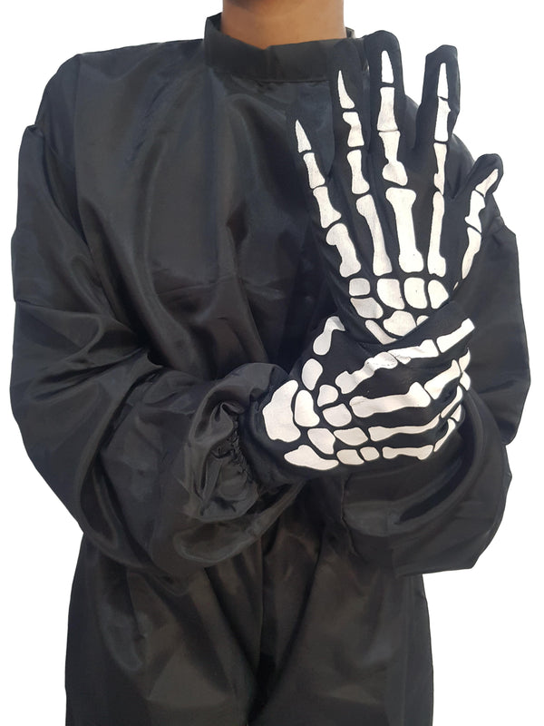 Skeleton Hands Gloves Halloween Kids Adults Fancy Dress Costume Access