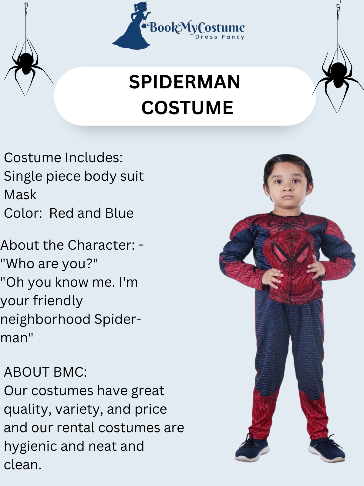 Rent or Buy SpiderMan Kids Fancy Dress Costume Online in India