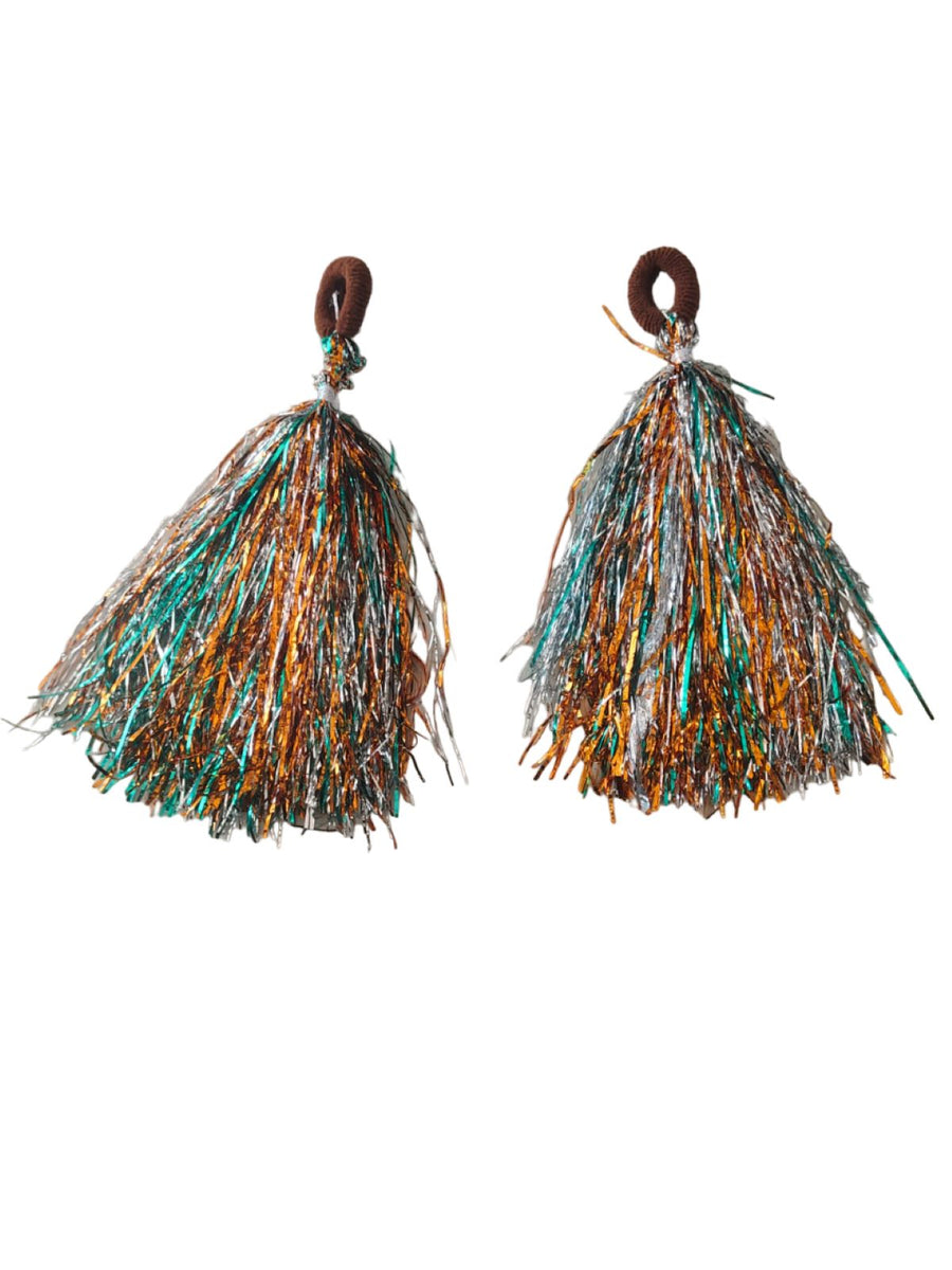 BookMyCostume Tri color Pom Poms Cheerleader Dance costume Accessory f