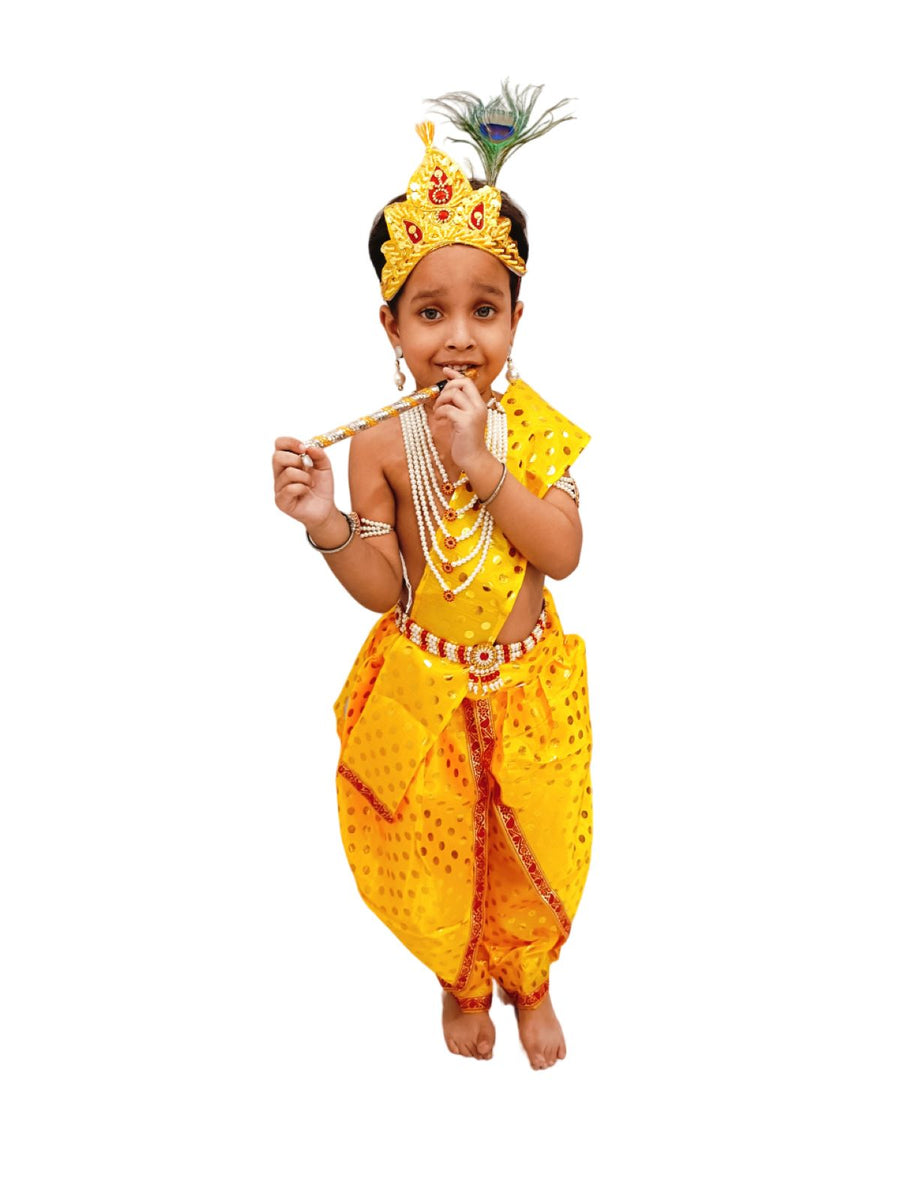 Krishna Dress with Accessories Janmashtami Kids Fancy Dress Costume ...