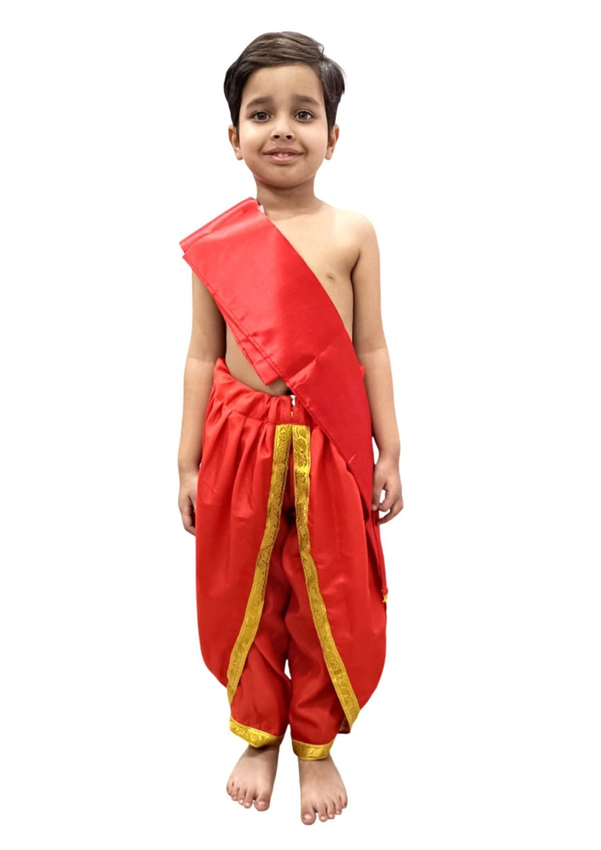 Red Dhoti with Patka Indian Folk Cultural Role Play Dress | Indian Tra ...