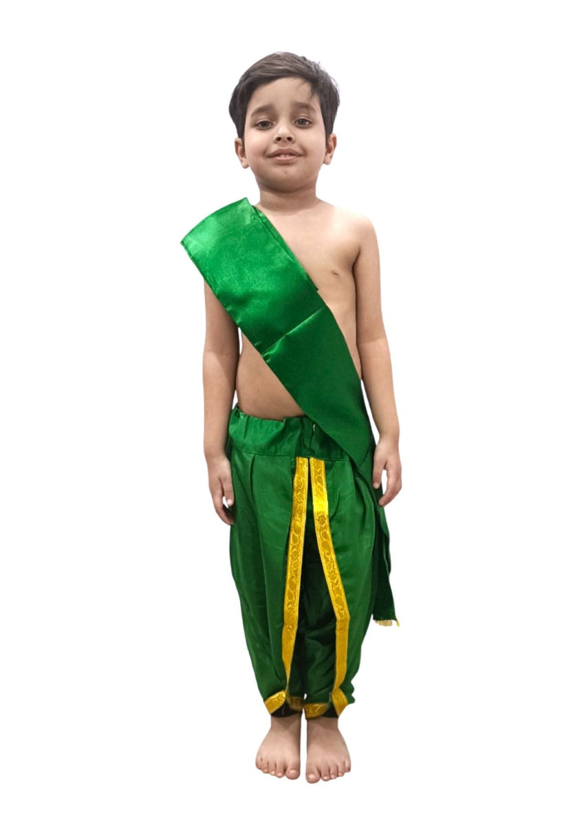 BookMyCostume Green Dhoti with Patka Indian Folk Cultural Role Play Dr