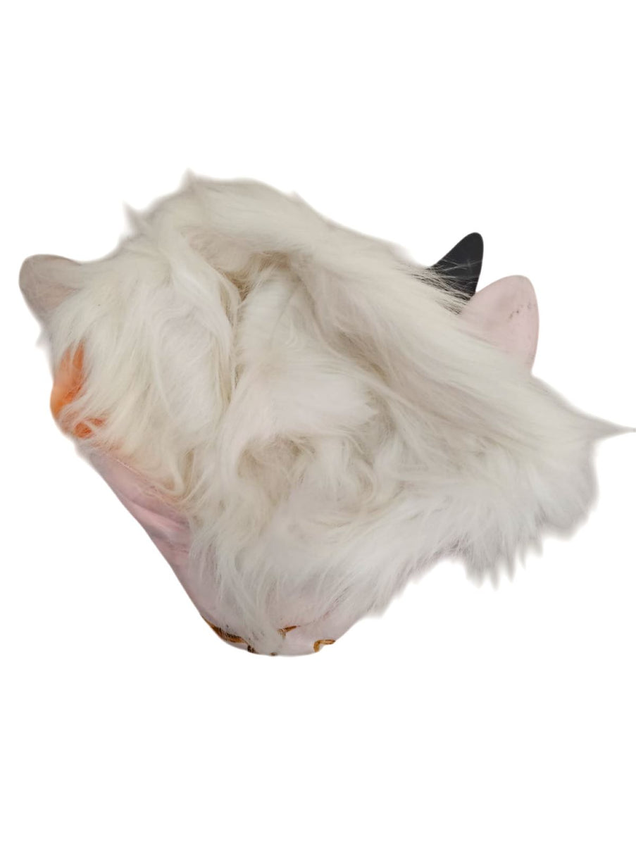 BookMyCostume Cow Face Mask with Attached White Fur Faux Hair – Nandi