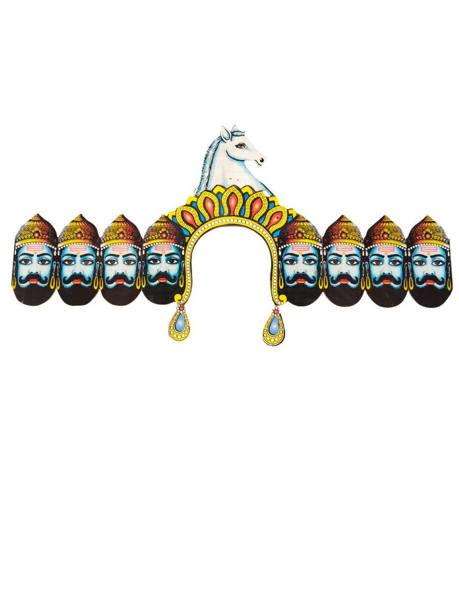 BookMyCostume Ravan Crown with Detachable Face Extension 10 Head Set