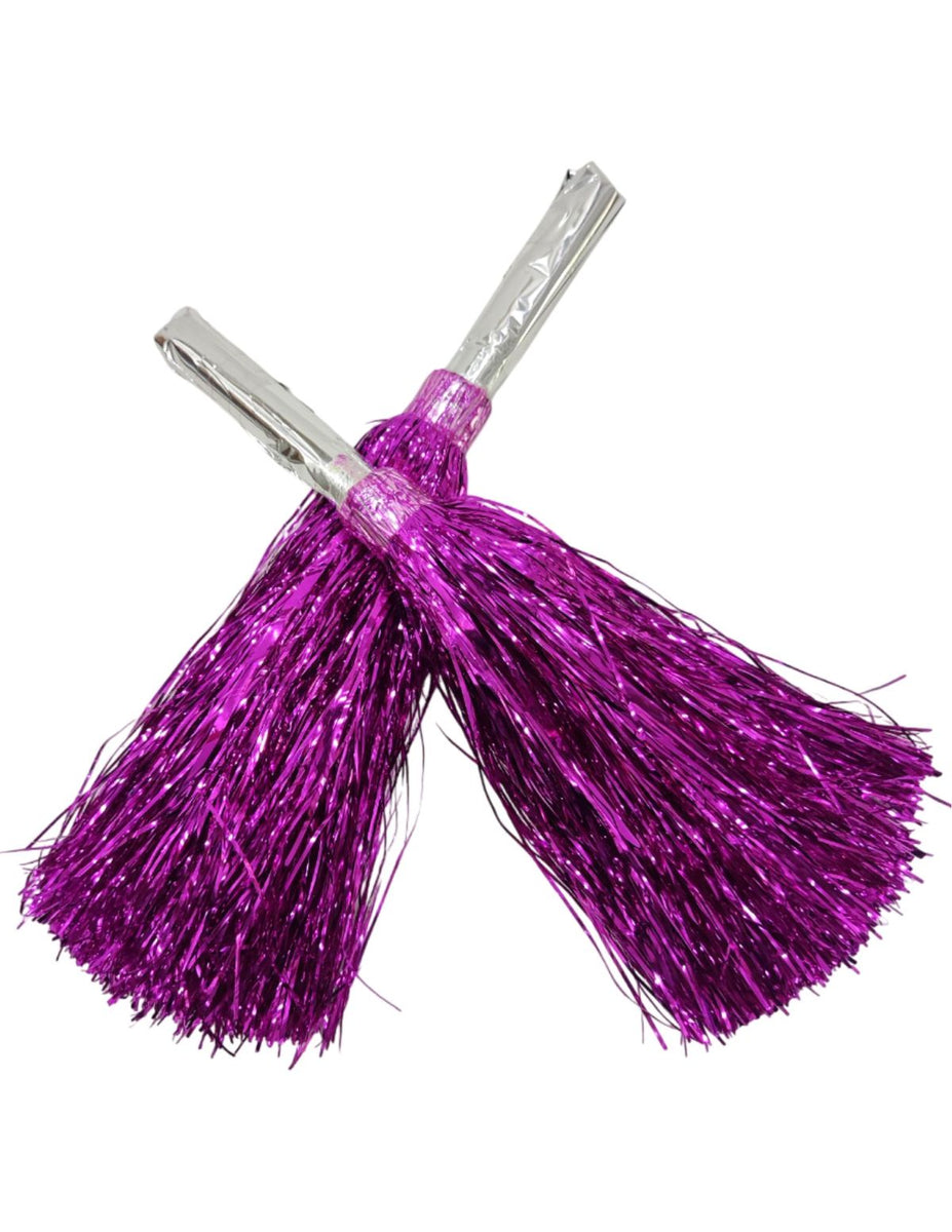 BookMyCostume Magenta Pom Pom with Stick | Cheerleader Pompoms for Kid