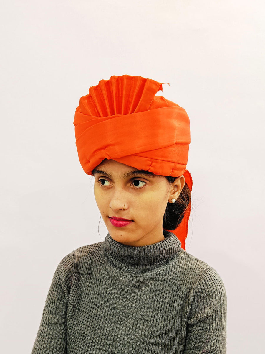 BookMyCostume Orange Traditional Pagdi Turban for Barati & Function Ki
