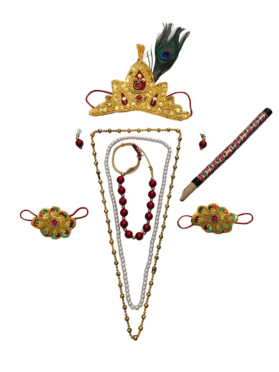 BookMyCostume Traditional Krishna jewellery for Kids/Janmashtami Acces